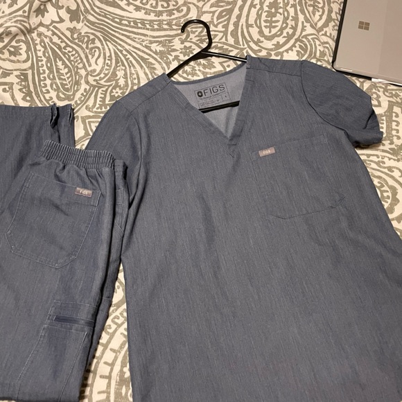 Figs | Pants & Jumpsuits | Figs Scrubs Small Top And Bottom Denim Color ...